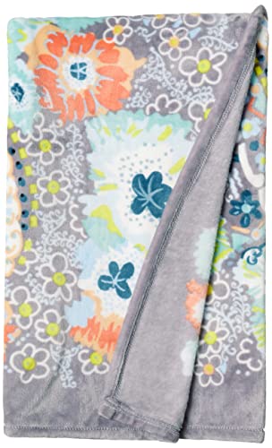 Vera Bradley Women's Fleece Plush Throw Blanket, Citrus Paisley, 80 X 50