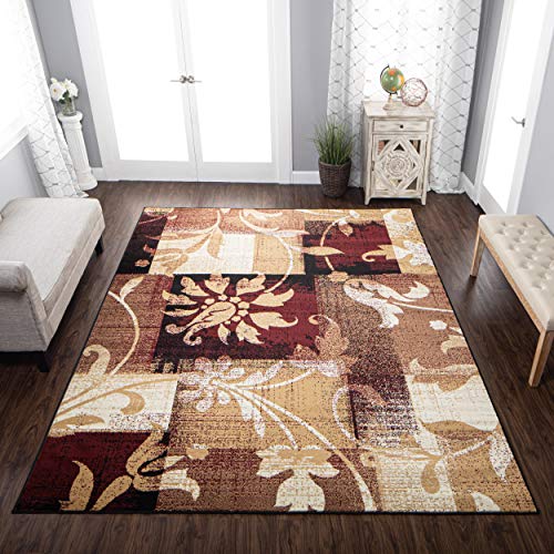 Blue Nile Mills | Contemporary Abstract Floral Vines Pattern | Indoor Area Rug | Jute Backing | Perfect for Hallways | Entryway | Living Room | Carpet Cover | Floor Décor | Super Soft | 8' x 10'