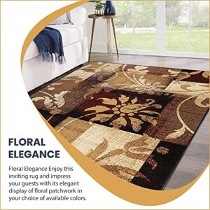 Blue Nile Mills | Contemporary Abstract Floral Vines Pattern | Indoor Area Rug | Jute Backing | Perfect for Hallways | Entryway | Living Room | Carpet Cover | Floor Décor | Super Soft | 8' x 10'