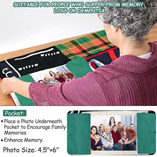 Memory Loss Fidget Blanket for Help with Dementia Alzheimer's Photo Recognition of Family