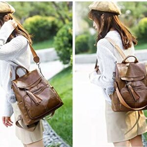 Women Backpack Purse PU Leather Shoulder Bag Travel Bag Handbag Casual Fashion Multifunction Ladys Satchel Bags Anti-theft