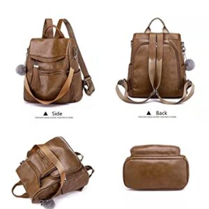 Women Backpack Purse PU Leather Shoulder Bag Travel Bag Handbag Casual Fashion Multifunction Ladys Satchel Bags Anti-theft