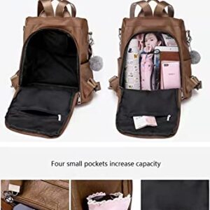 Women Backpack Purse PU Leather Shoulder Bag Travel Bag Handbag Casual Fashion Multifunction Ladys Satchel Bags Anti-theft