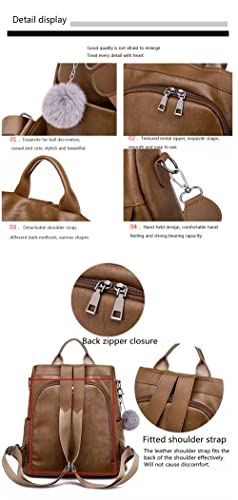 Women Backpack Purse PU Leather Shoulder Bag Travel Bag Handbag Casual Fashion Multifunction Ladys Satchel Bags Anti-theft