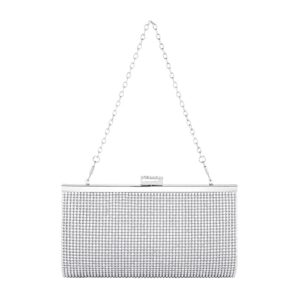 ayliss women evening clutch purse bag rhinestone giltter wedding party crossbody shoulder wallet bag bridal cocktail prom (mini, silver)