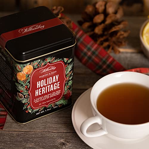 Harney & Sons Holiday Heritage Colonial Williamsburg Blend | Black Tea with Warm Apple, Cinnamon, and Orange Peel