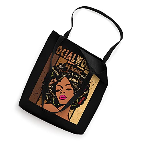 Black Social Worker Afro African American Woman Tote Bag