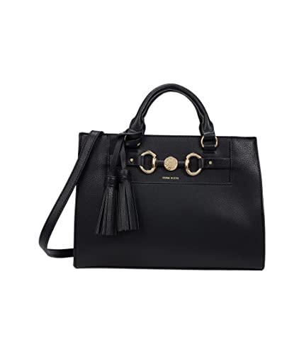 Anne Klein e/w Horsebit Satchel, Black