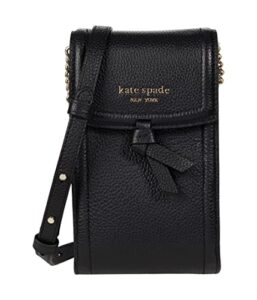 kate spade new york knott pebbled leather north/south crossbody black one size