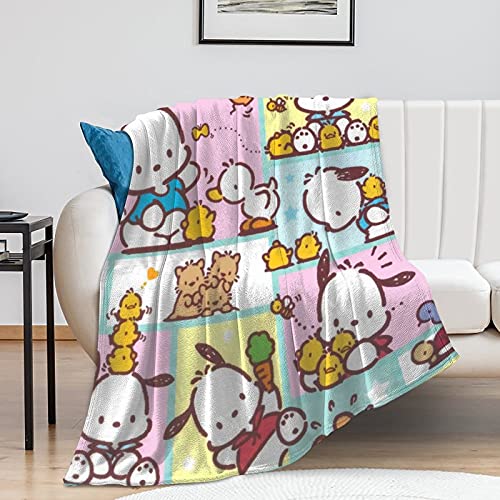 Ladycute P0ch-acc0 Flannel Throw Blanket Cozy Plush Prevent Pilling Warm for Bed Living Room Couch Sofa Chair Travel 40x50