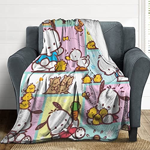 Ladycute P0ch-acc0 Flannel Throw Blanket Cozy Plush Prevent Pilling Warm for Bed Living Room Couch Sofa Chair Travel 40x50