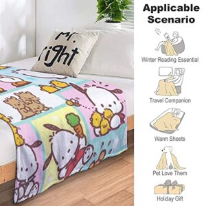 Ladycute P0ch-acc0 Flannel Throw Blanket Cozy Plush Prevent Pilling Warm for Bed Living Room Couch Sofa Chair Travel 40x50