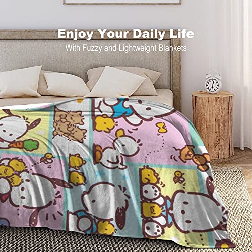 Ladycute P0ch-acc0 Flannel Throw Blanket Cozy Plush Prevent Pilling Warm for Bed Living Room Couch Sofa Chair Travel 40x50