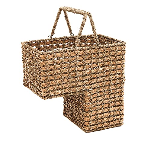 16" Braided Rope Storage Stair Basket With Handles by Trademark Innovations