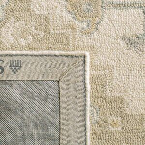 Safavieh Micro-Loop Collection 6' x 9' IvoryBeige MLP503B Handmade Shabby Chic Medallion Premium Wool Living Room Dining Bedroom Area Rug