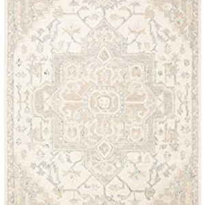 Safavieh Micro-Loop Collection 6' x 9' IvoryBeige MLP503B Handmade Shabby Chic Medallion Premium Wool Living Room Dining Bedroom Area Rug