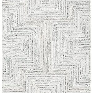 Safavieh Micro-Loop Collection 3' x 5' Light GreyIvory MLP176F Handmade Premium Wool Entryway Living Room Foyer Bedroom Accent Rug