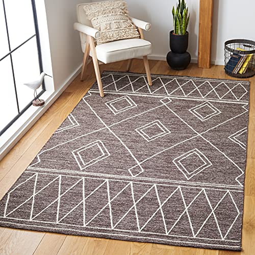 Safavieh Kilim Collection 3' x 5' Brown/Ivory KLM852T Handmade Cotton Entryway Living Room Foyer Bedroom Accent Rug