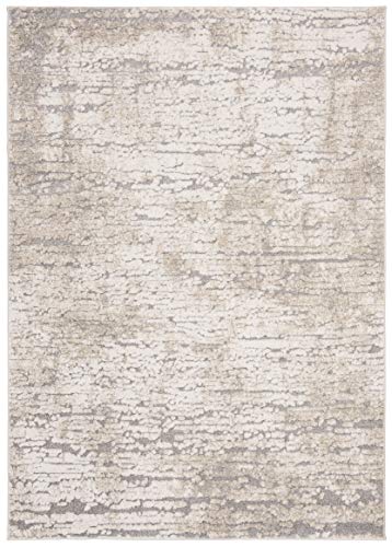 SAFAVIEH Spirit Collection 6'7" x 9' Taupe/Ivory SPR126E Modern Abstract Non-Shedding Living Room Dining Bedroom Area Rug