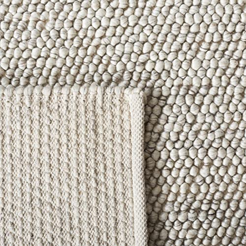 SAFAVIEH Natura Collection 6' Square Grey/Ivory NAT425F Handmade Premium New Zealand Wool Living Room Dining Bedroom Area Rug