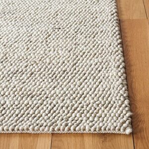 SAFAVIEH Natura Collection 6' Square Grey/Ivory NAT425F Handmade Premium New Zealand Wool Living Room Dining Bedroom Area Rug