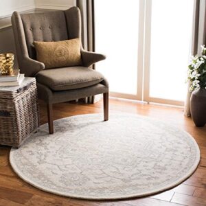 safavieh micro-loop collection 9′ round ivorybeige mlp503b handmade shabby chic medallion premium wool entryway foyer living room bedroom kitchen area rug