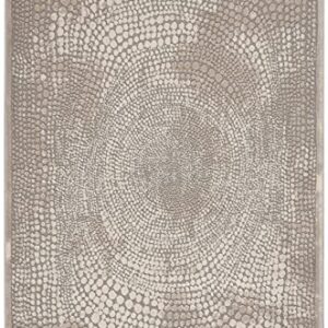 Safavieh Meadow Collection 2'7" x 4' IvoryGrey MDW333A Modern Abstract Non-Shedding Entryway Living Room Foyer Bedroom Kitchen Accent Rug