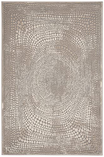 Safavieh Meadow Collection 2'7" x 4' IvoryGrey MDW333A Modern Abstract Non-Shedding Entryway Living Room Foyer Bedroom Kitchen Accent Rug