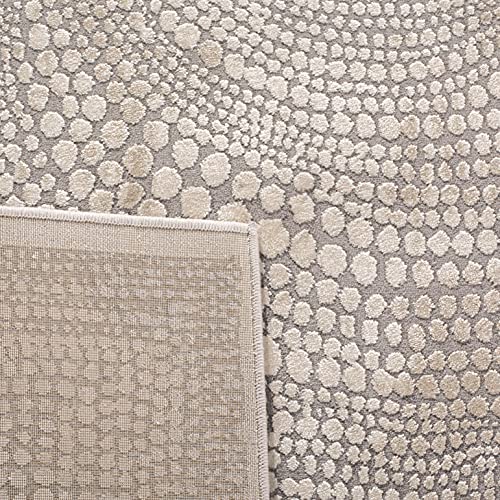 Safavieh Meadow Collection 2'7" x 4' IvoryGrey MDW333A Modern Abstract Non-Shedding Entryway Living Room Foyer Bedroom Kitchen Accent Rug