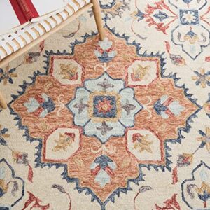 Safavieh Metro Collection 4' x 6' BeigeRust MET354B Handmade Premium Wool Entryway Living Room Foyer Bedroom Accent Rug