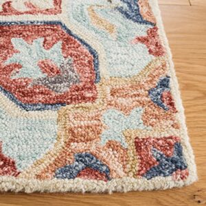 Safavieh Metro Collection 4' x 6' BeigeRust MET354B Handmade Premium Wool Entryway Living Room Foyer Bedroom Accent Rug