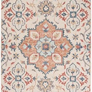 Safavieh Metro Collection 4' x 6' BeigeRust MET354B Handmade Premium Wool Entryway Living Room Foyer Bedroom Accent Rug