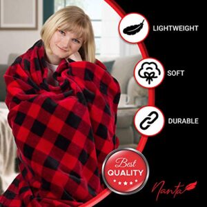 NANTA Fleece Blanket with Pouch Flannel Perfect for Sofa Couch Throw Blanket Super Cute Soft Blanket