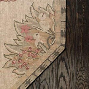 Unique Loom Barnyard Collection French Country Inspired Cottage Rooster Design Area Rug (5' 0 x 5' 0 Octagon, Ivory/Olive)