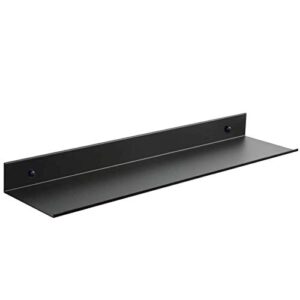 wall mounted wall shelves bathroom shelf bookcases black display shelf storage rack floating shelves kitchen wall shelf 19.7inch black aluminum toilet accessories free of punch or punch 1 pack metal