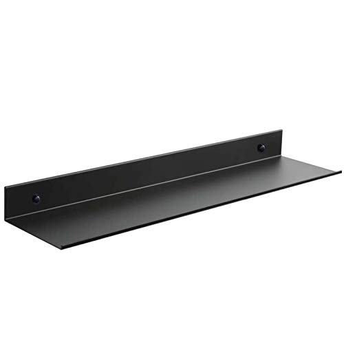 Wall Mounted Wall Shelves Bathroom Shelf Bookcases Black Display Shelf Storage Rack Floating Shelves Kitchen Wall Shelf 19.7inch Black Aluminum Toilet Accessories Free of Punch or Punch 1 Pack Metal