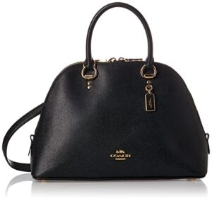 coach katy satchel in signature canvas (black)