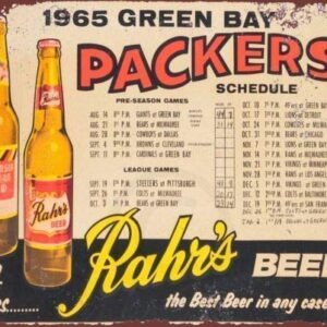 1CAR& Tin Sign Metal Sign Packers Wine Price List Bar Poster Bar Club Garage Man Cave Wall Decoration Gift 12x8 Inch