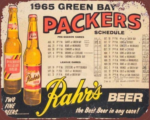 1CAR& Tin Sign Metal Sign Packers Wine Price List Bar Poster Bar Club Garage Man Cave Wall Decoration Gift 12x8 Inch