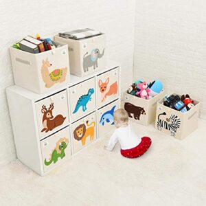 CLCROBD Foldable Animal Cube Storage Bins Fabric Toy Box/Chest/Organizer for Toddler/Kids Nursery, Playroom, 13 inch (Triceratops)