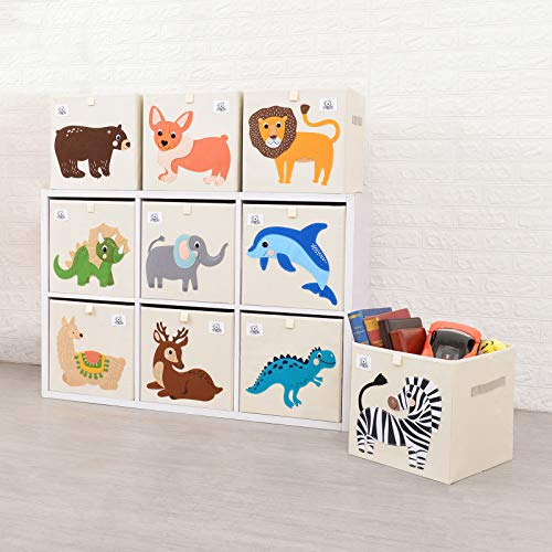 CLCROBD Foldable Animal Cube Storage Bins Fabric Toy Box/Chest/Organizer for Toddler/Kids Nursery, Playroom, 13 inch (Triceratops)