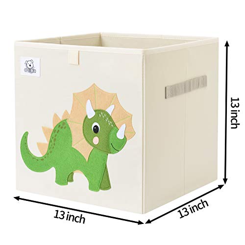 CLCROBD Foldable Animal Cube Storage Bins Fabric Toy Box/Chest/Organizer for Toddler/Kids Nursery, Playroom, 13 inch (Triceratops)