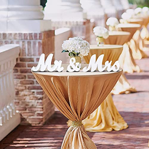 VIOPVERY Wedding Decorations Set,Large Mr and Mrs Sign & Just Married Banner,Mr & Mrs Signs for Wedding Table,Wooden Letters Sweetheart Table,Photo Props Wedding Decorations for Anniversary,White