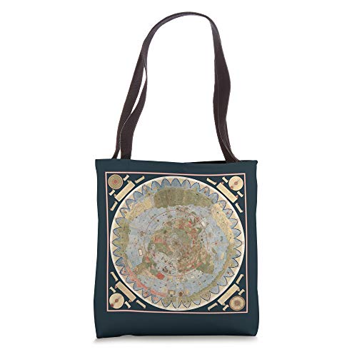 Vintage Flat Earth Map Tote Bag