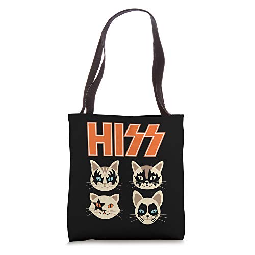 Hiss Funny Cats Kittens Rock Rockin Tote Bag