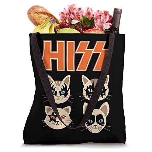 Hiss Funny Cats Kittens Rock Rockin Tote Bag