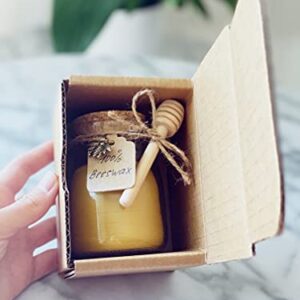 Bekker's Candles Beeswax Jar Candle 100 Percent Pure Beeswax in Glass Container 30 Hours Light Honey Aroma 7 oz, Yellow