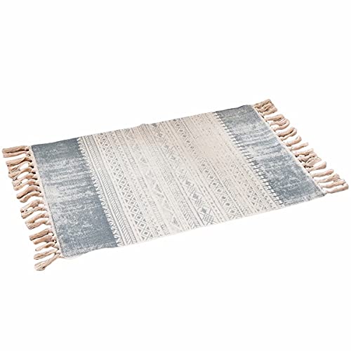 HLOVME Woven Cotton Boho Area Rug with Tassel 2' x 3' Washable Indoor/Outdoor Rugs for Living Room Bedroom Kitchen Hallways Floor