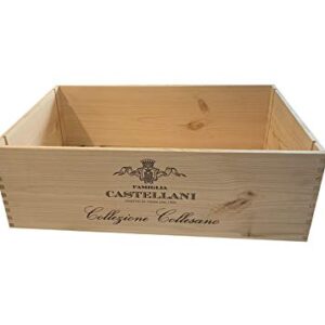 5 Of Vineyard Crates (Five Crates) Decorative ITALY Castellani Wine Crate - Wooden Box for Wine Storage Wedding Decor DIY Projects Garden Planter Boxes NO Lid NO Storage Inserts (12BtlStd)