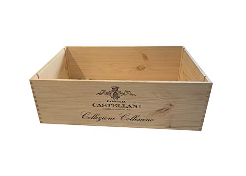 5 Of Vineyard Crates (Five Crates) Decorative ITALY Castellani Wine Crate - Wooden Box for Wine Storage Wedding Decor DIY Projects Garden Planter Boxes NO Lid NO Storage Inserts (12BtlStd)